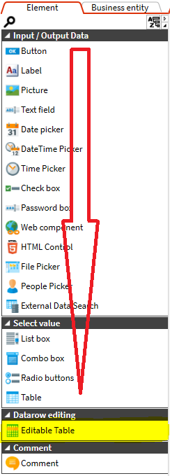 Form Control - Editable Table Form Control - Editable Table